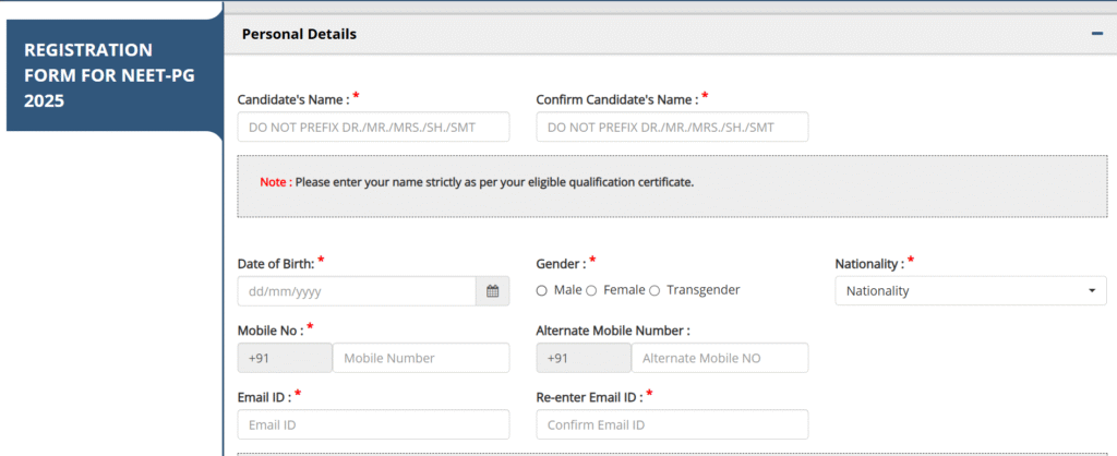 NEET PG Application Form 2025 (Out) | Last Date (07 May), Fee